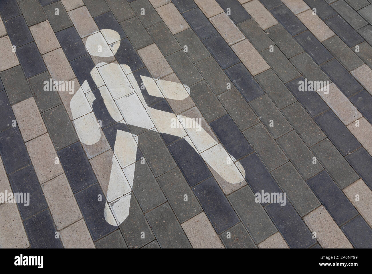 Road marking Pedestrian precinct on grey paved driveway Stock Photo - Alamy