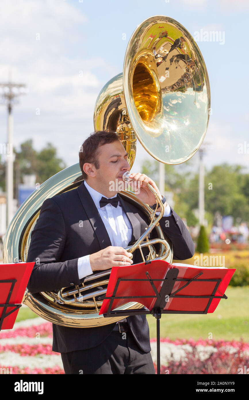 Moscow Russia New Life Brass Band Classical Quintet Of Brass Wind Musical Instruments