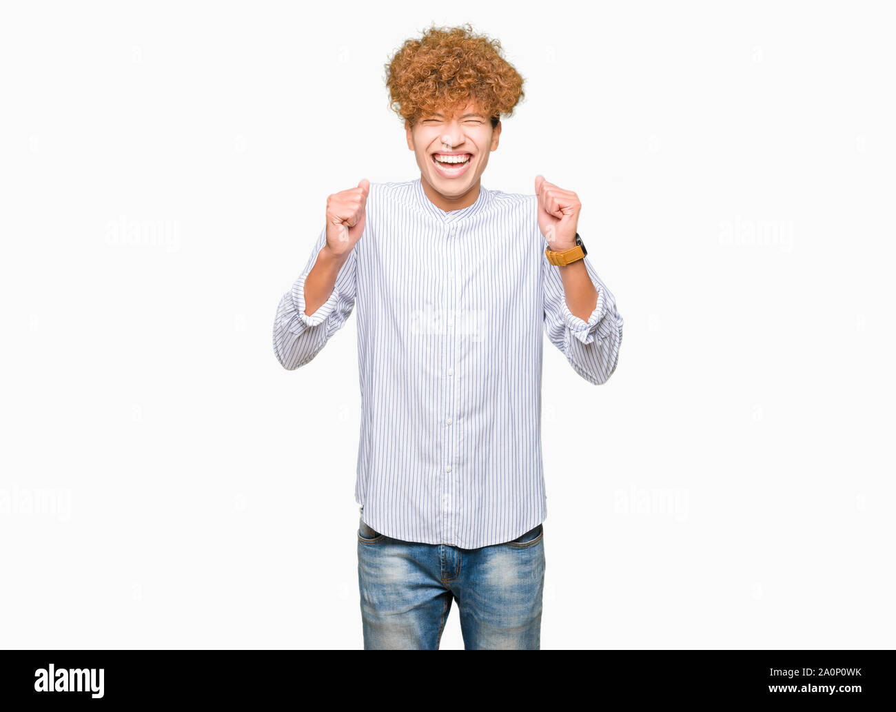 Business triumph concept attractive smiling Cut Out Stock Images ...