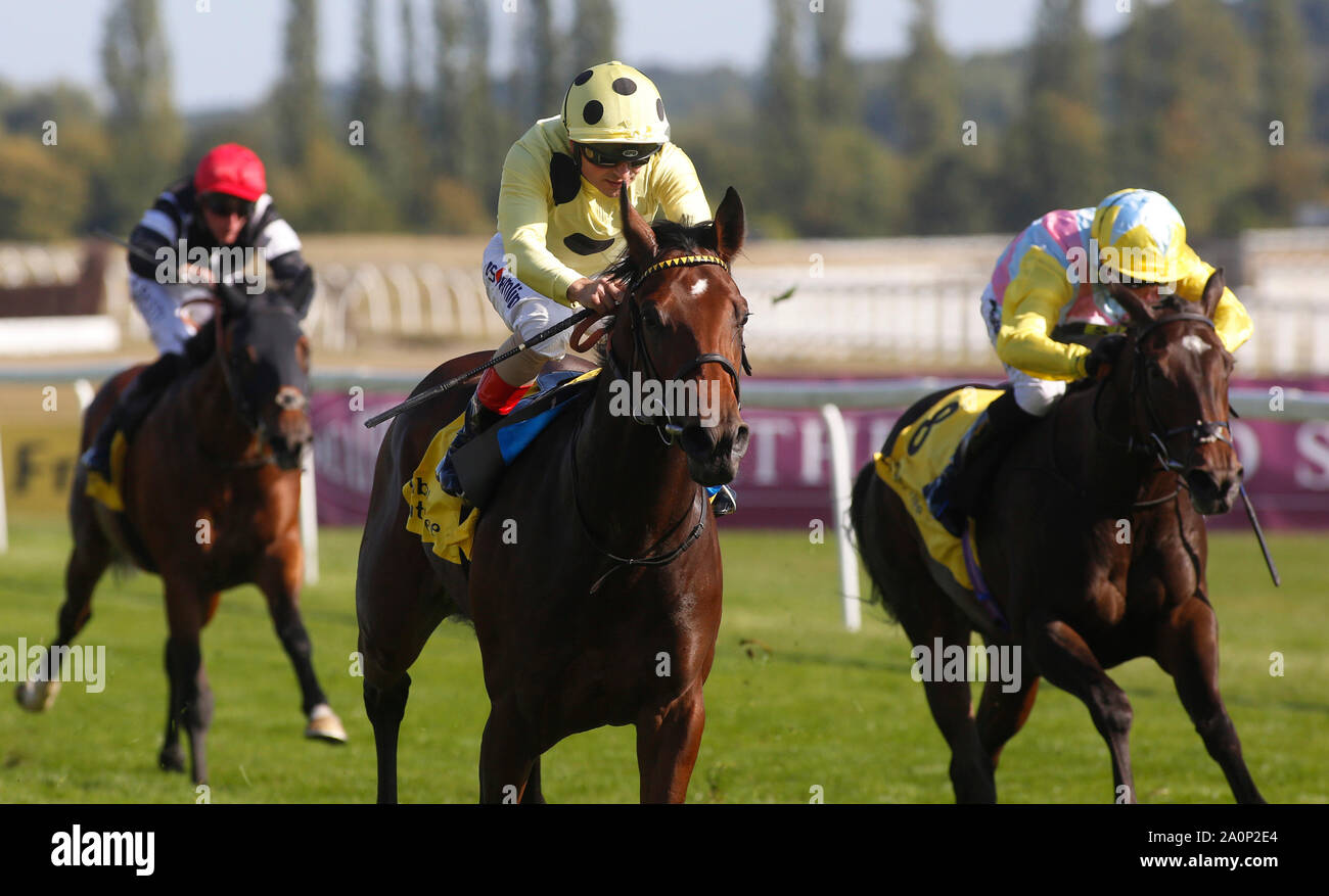 Pierre Lapin and Andrea Atzeni (C) win The Dubai Duty Free Mill Reef ...