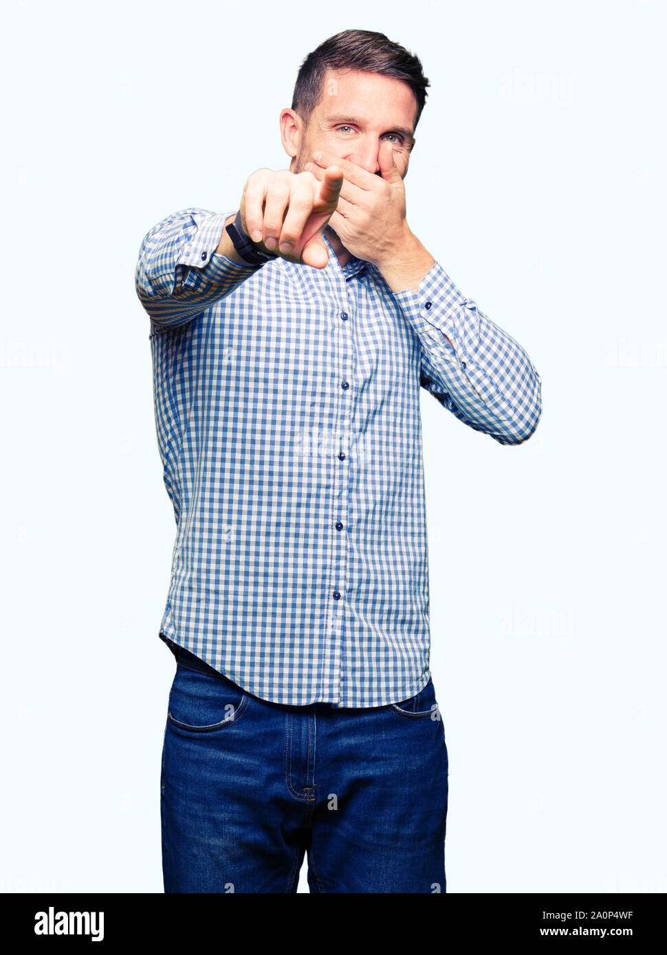 Hand over mouth laughing hi-res stock photography and images - Alamy