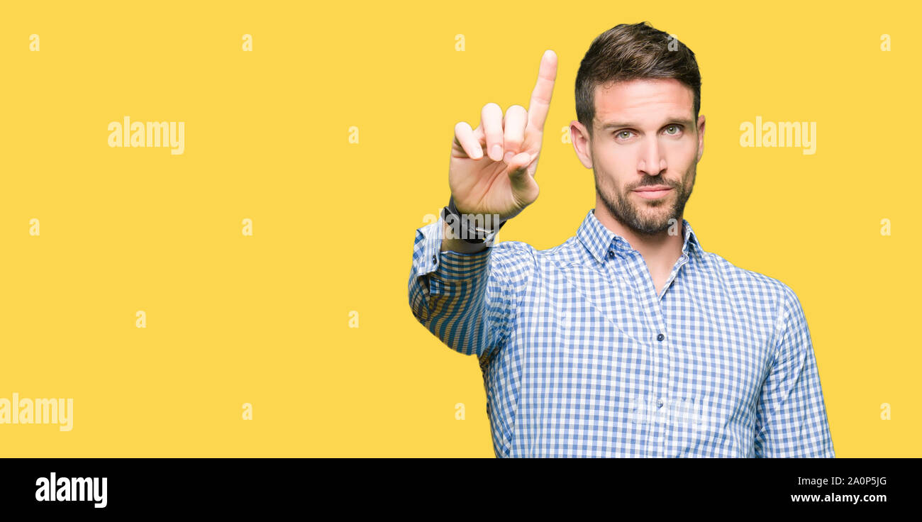 Man angry point blue hi-res stock photography and images - Alamy