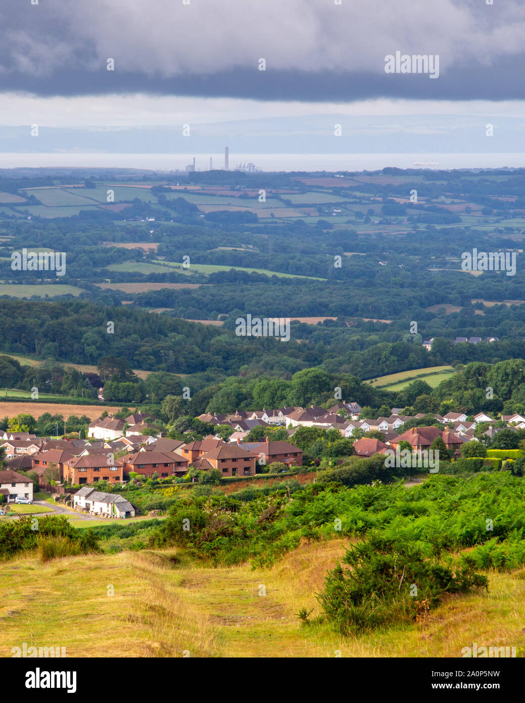 The chimneys of Aberthaw Power Station rise from the shores of the ...