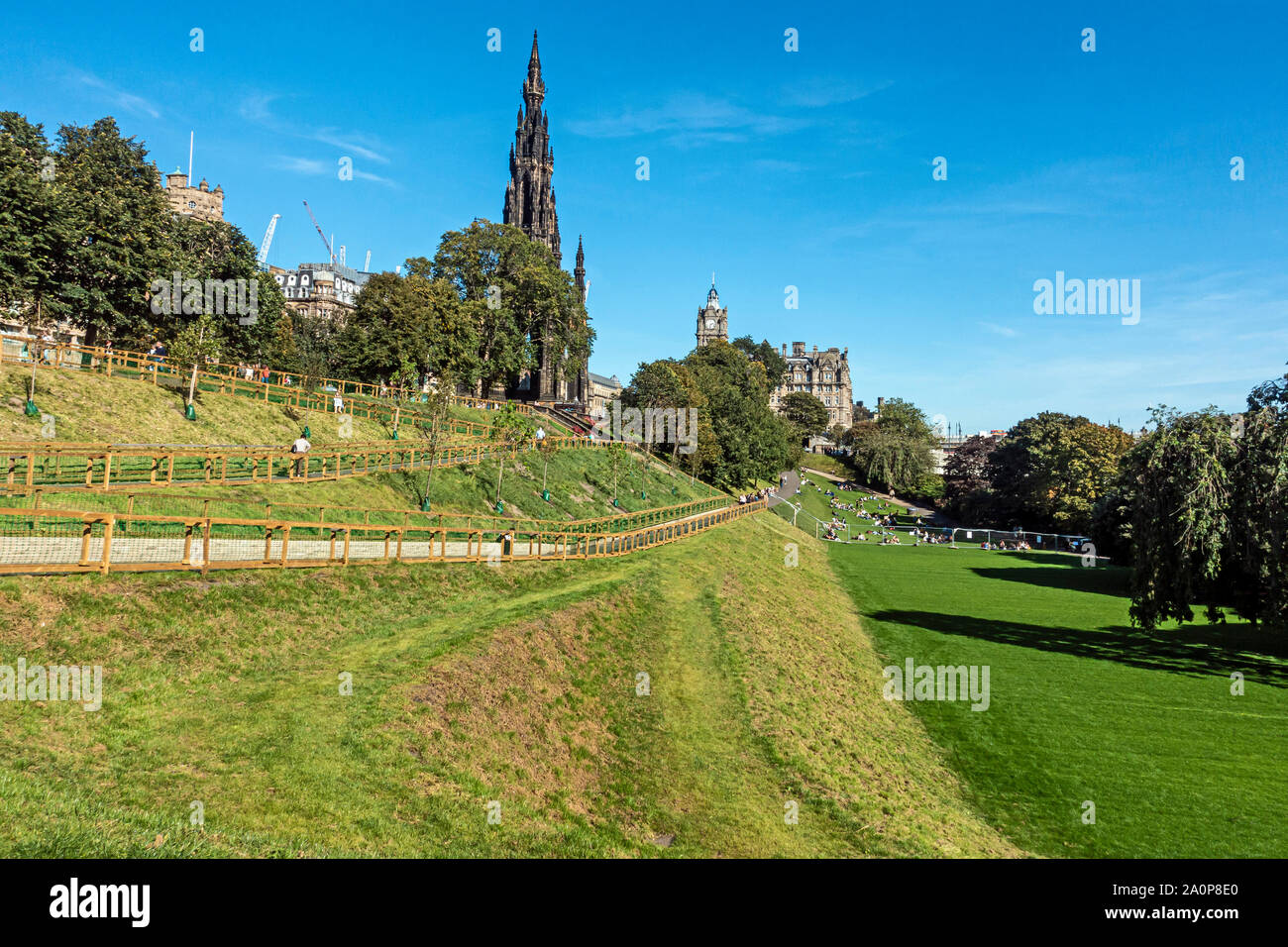 New disabled access paths in Princes Street Gardens east Edinburgh ...
