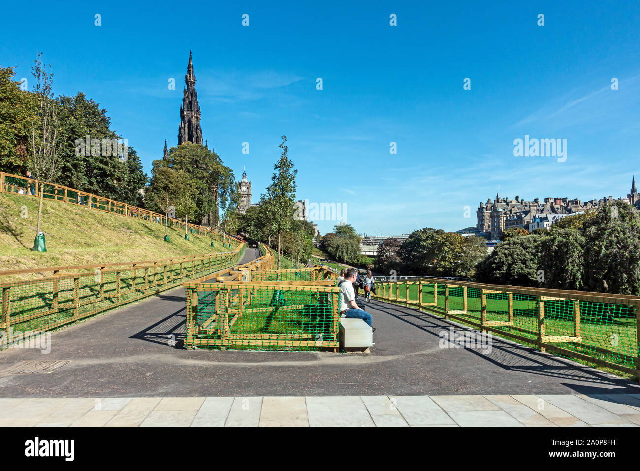 New disabled access paths in Princes Street Gardens east Edinburgh ...