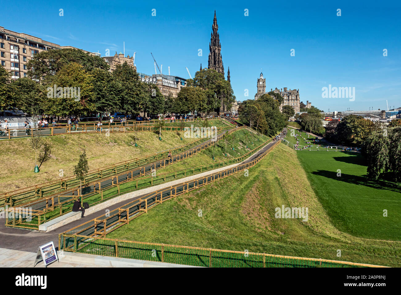 New disabled access paths in Princes Street Gardens east Edinburgh ...