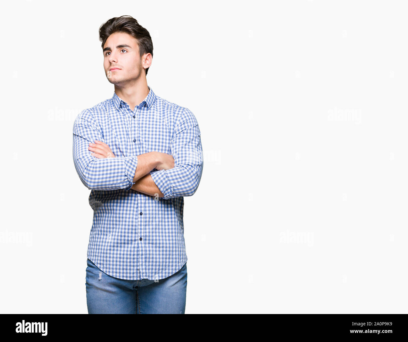 Young handsome business man over isolated background smiling looking ...