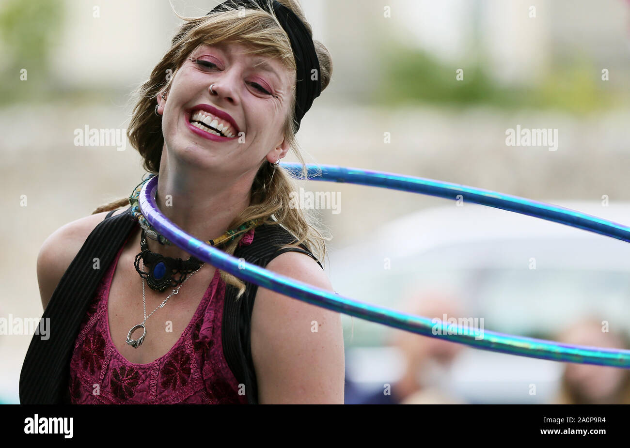 A performer from the Dublin Circus Project during the inaugural ...