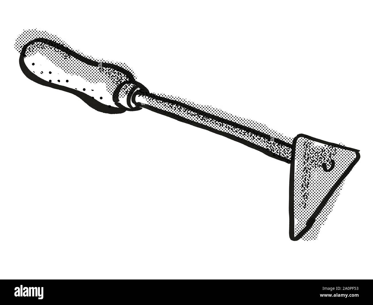 Retro cartoon style drawing of a shave hook , a woodworking hand tool ...