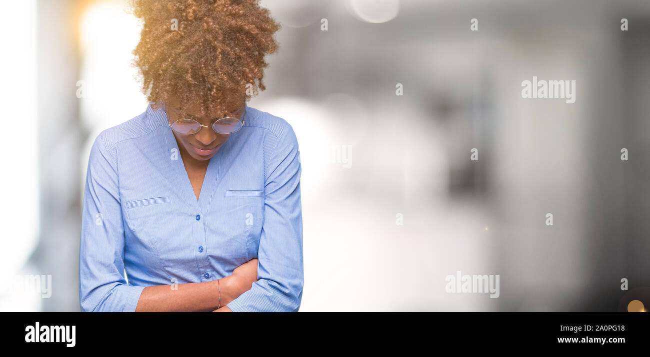 Beautiful young african american business woman over isolated ...