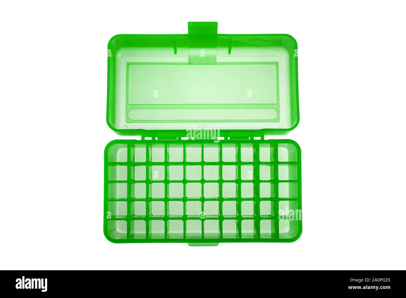 Plastic box for cartridges isolate on white background Stock Photo - Alamy