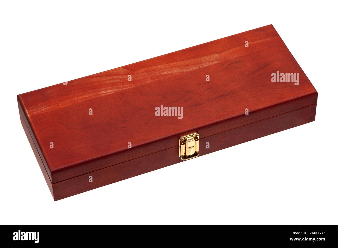 Wooden box with gilded locks. Luxury packaging for anything Stock Photo ...