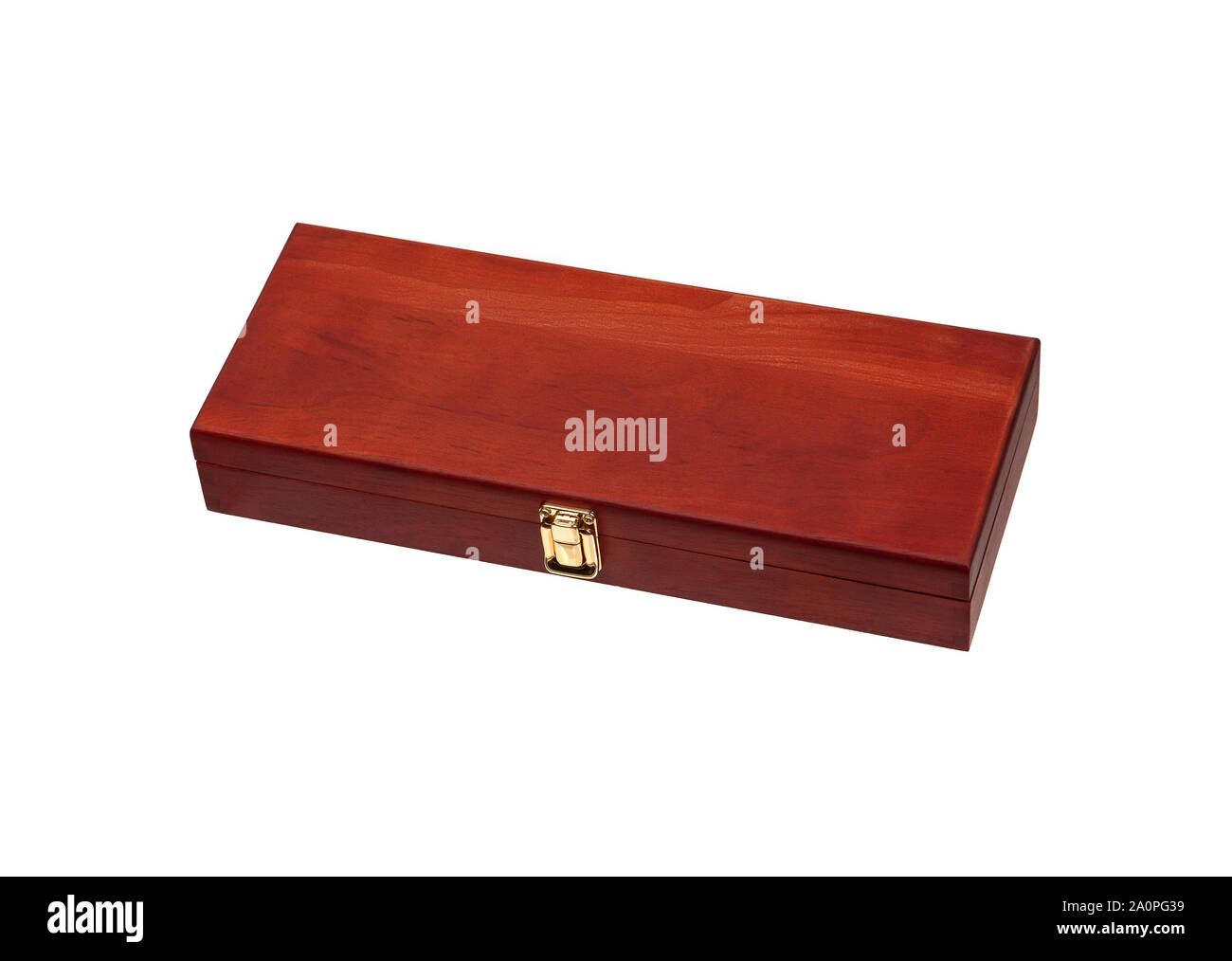 Wooden box with gilded locks. Luxury packaging for anything Stock Photo ...