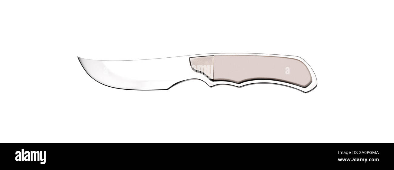 Hunting knife with ivory handle isolate on a white background ...