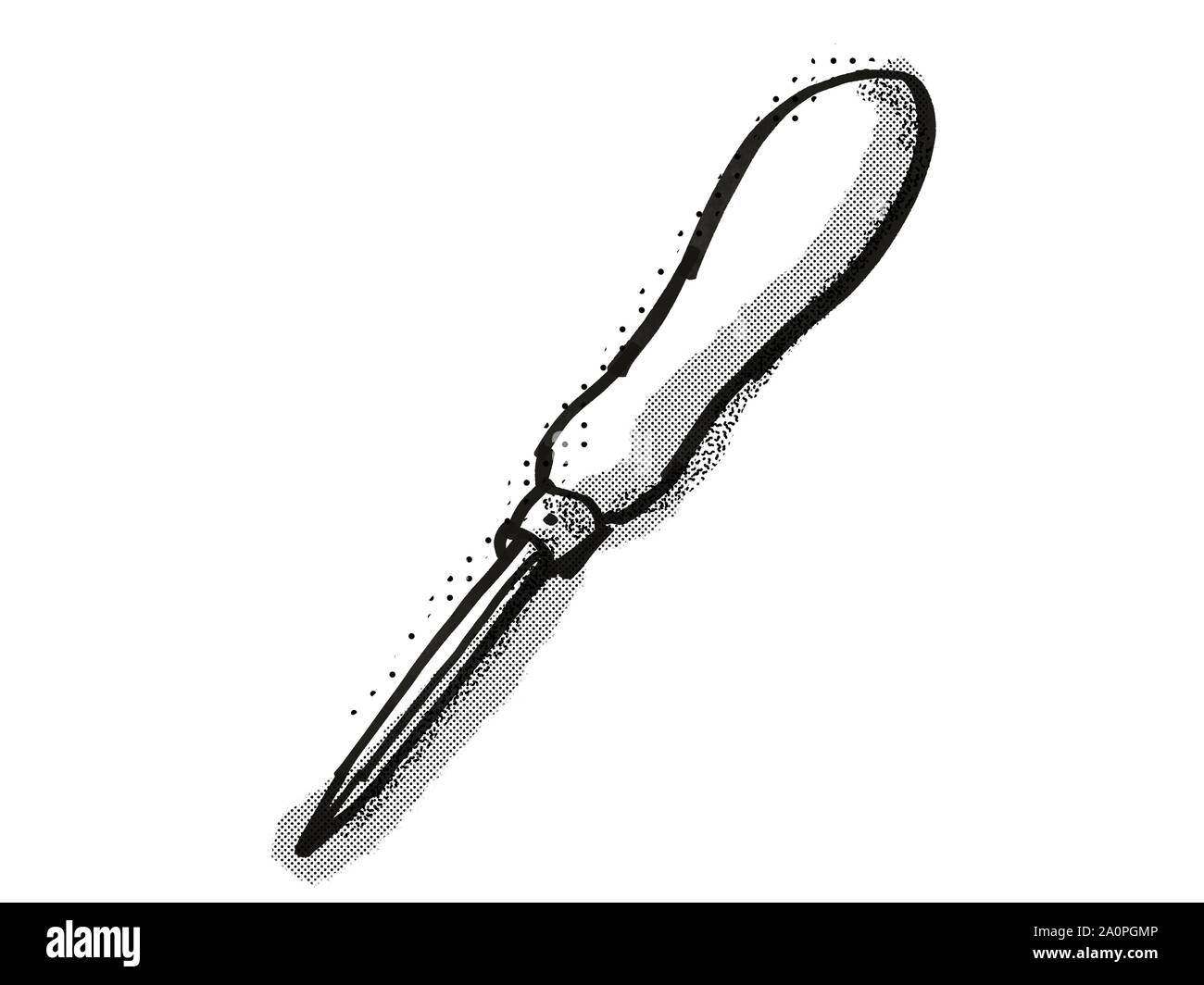 Retro cartoon style drawing of a bradawl , a woodworking hand tool on ...