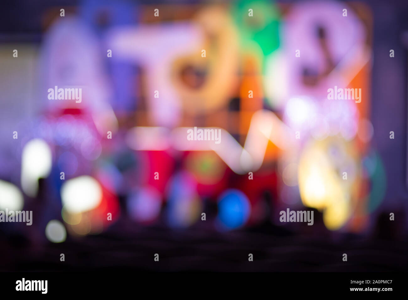 Blurry stage background. Bokeh lighting in concert with audience Stock ...