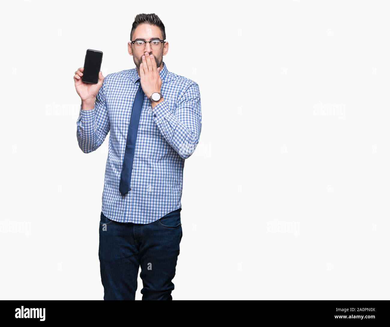 Upset shocked young hispanic Cut Out Stock Images & Pictures - Alamy