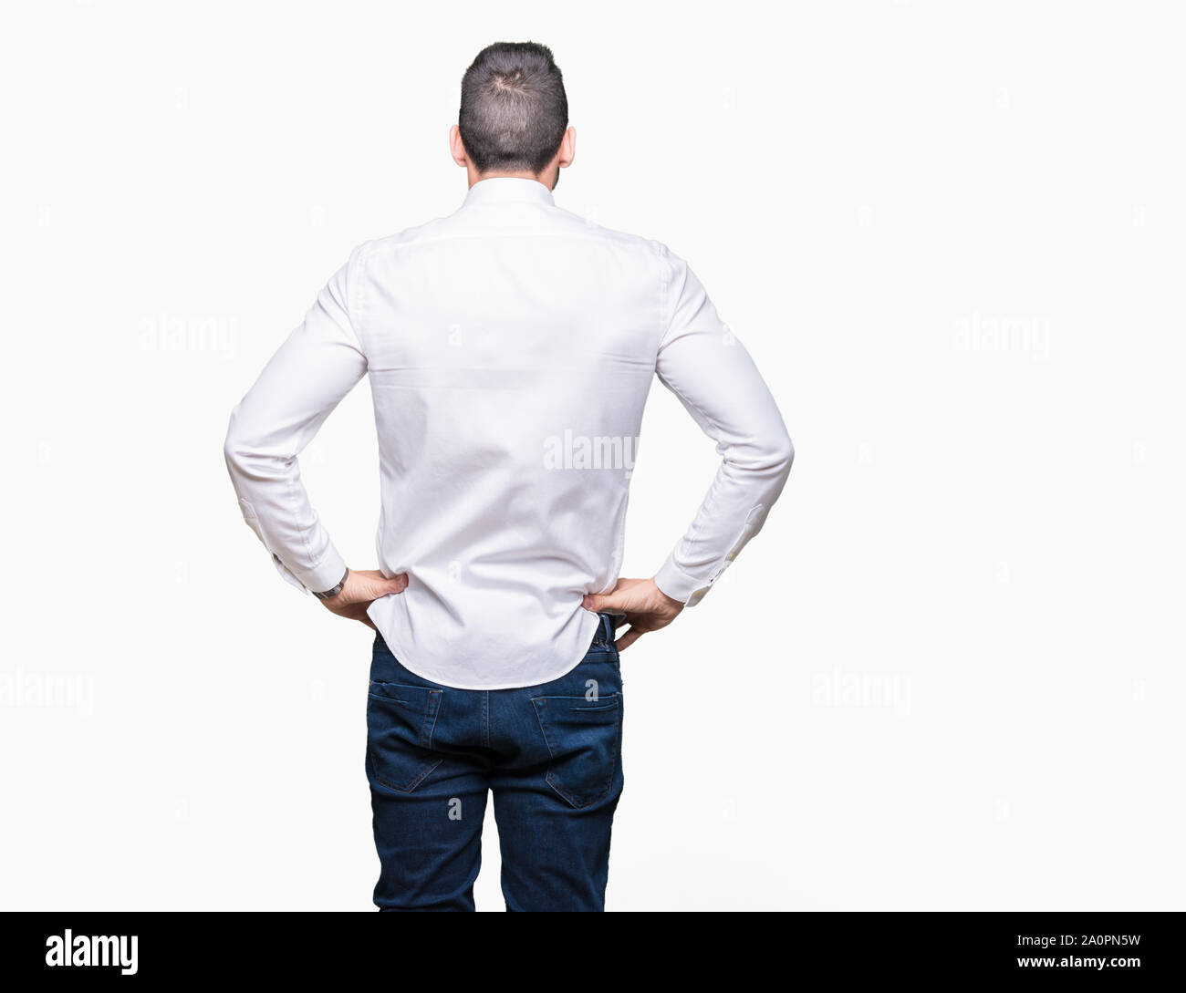 Young handsome business man wearing glasses over isolated background ...