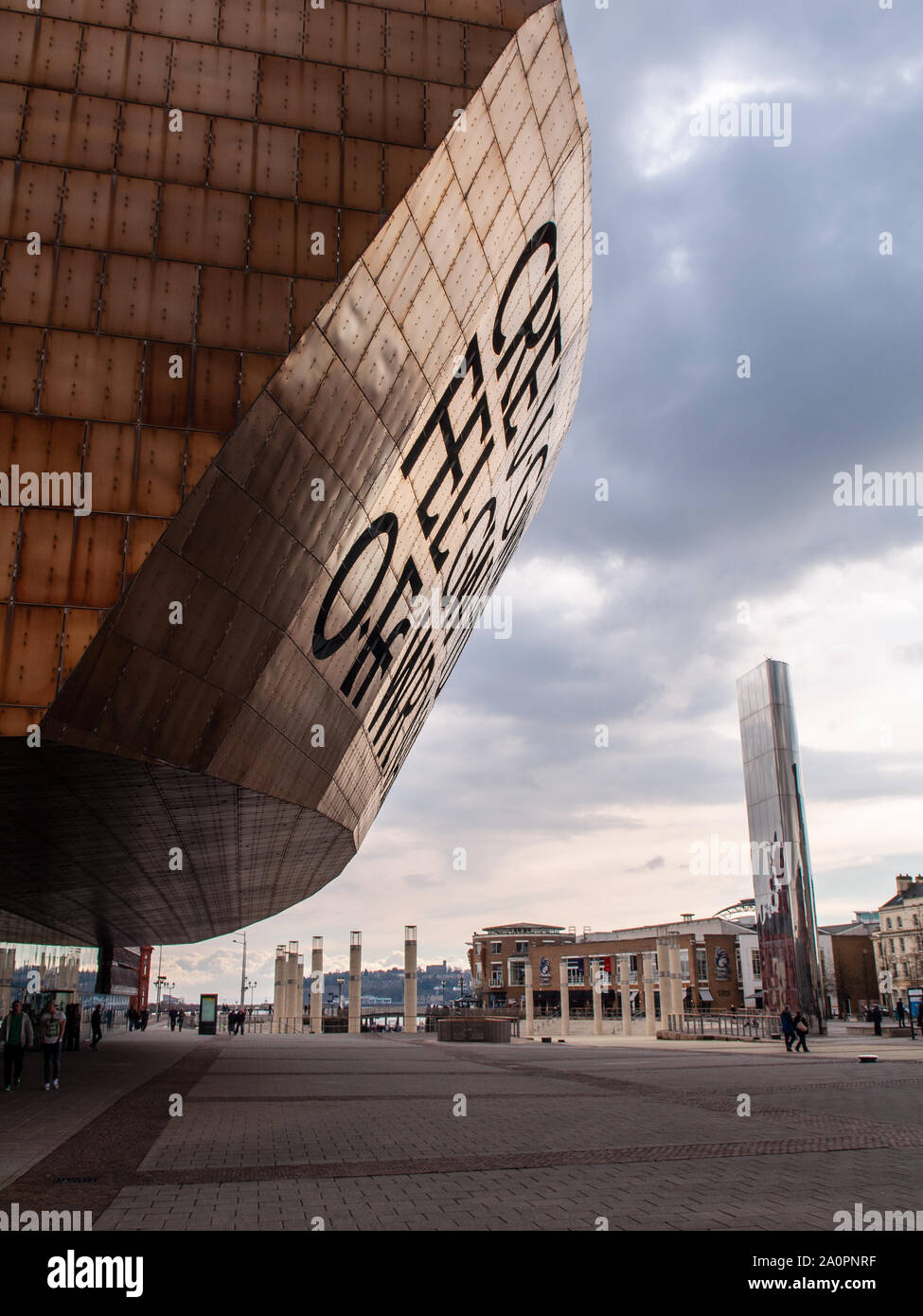 Cardiff, Wales, UK - March 17, 2013: The distinctive modern ...