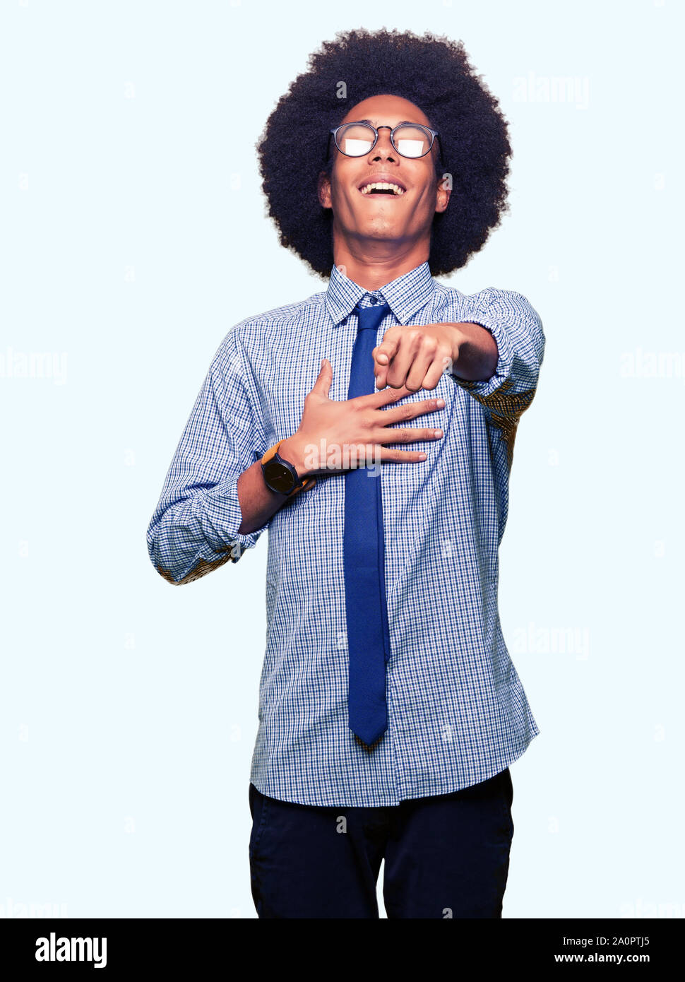 Portrait african man pointing chest hi-res stock photography and images ...