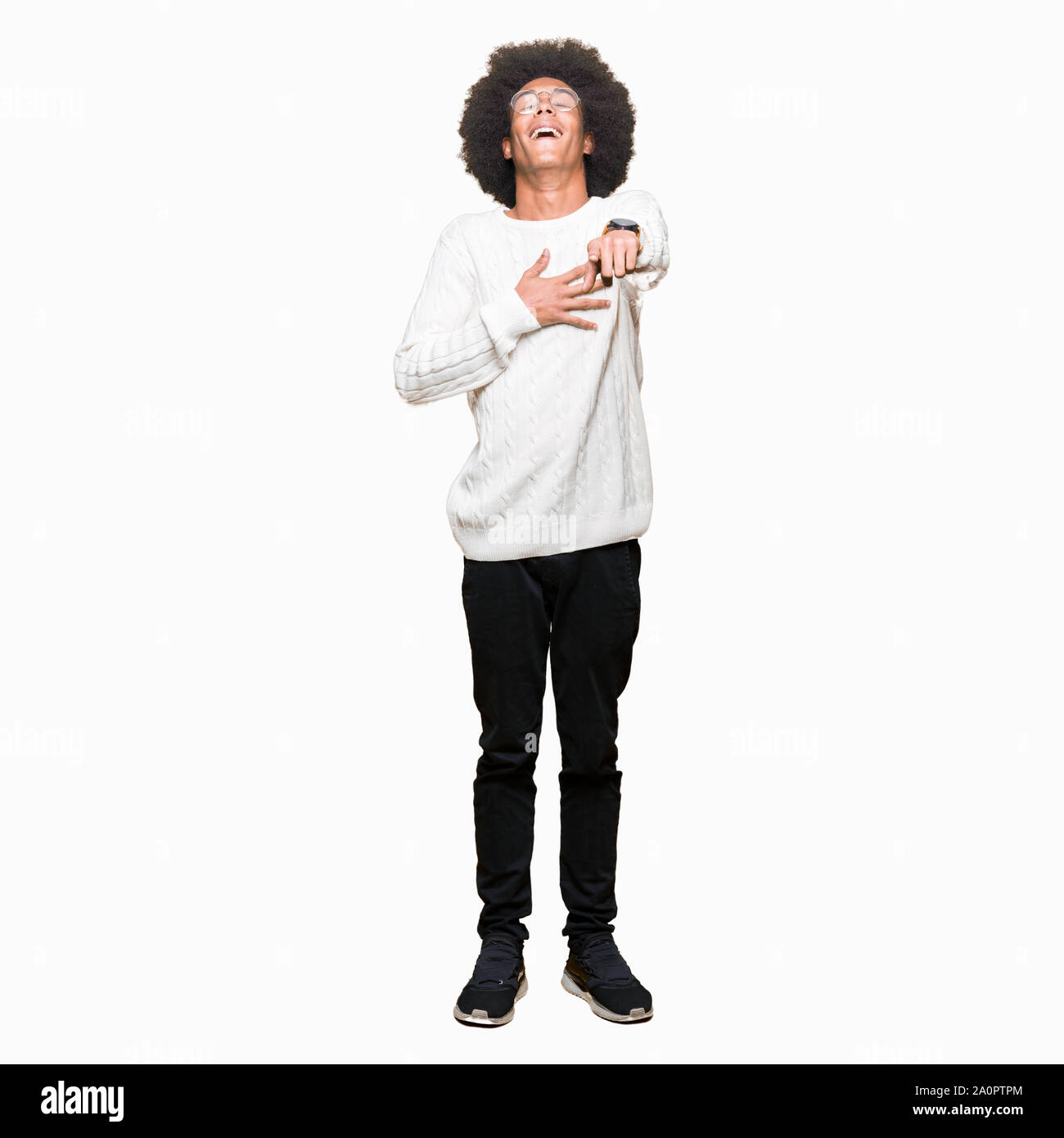 Portrait african man pointing chest hi-res stock photography and images ...