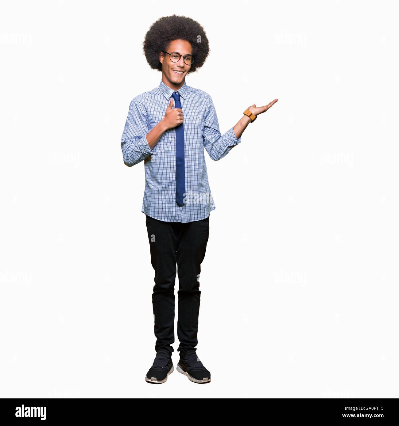 Portrait cheerful african man doing Cut Out Stock Images & Pictures - Alamy