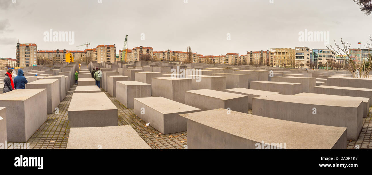 Berlin, Germany - March 16, 2019: The Holocaost monument in Berlin ...
