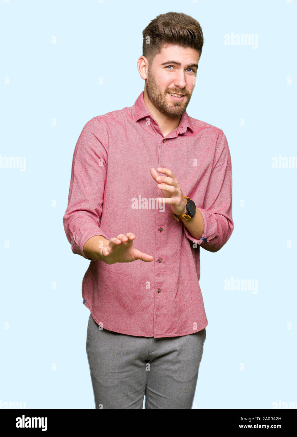 Young handsome business casual man disgusted expression, displeased and ...