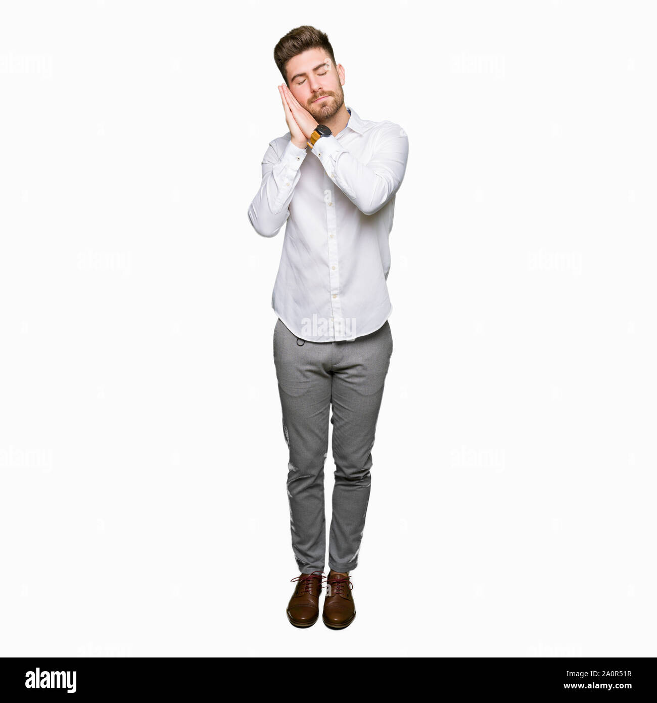 Young hispanic man sleeping Cut Out Stock Images & Pictures - Alamy