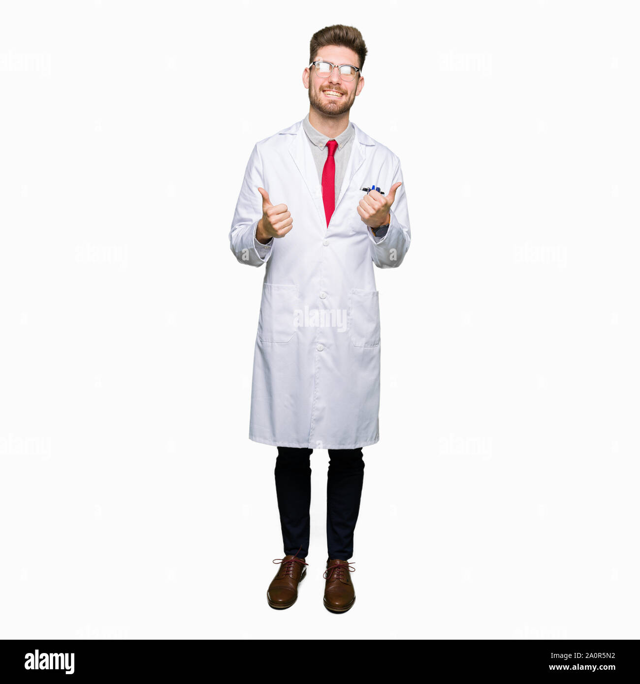Scientist happy hand sign Cut Out Stock Images & Pictures - Alamy