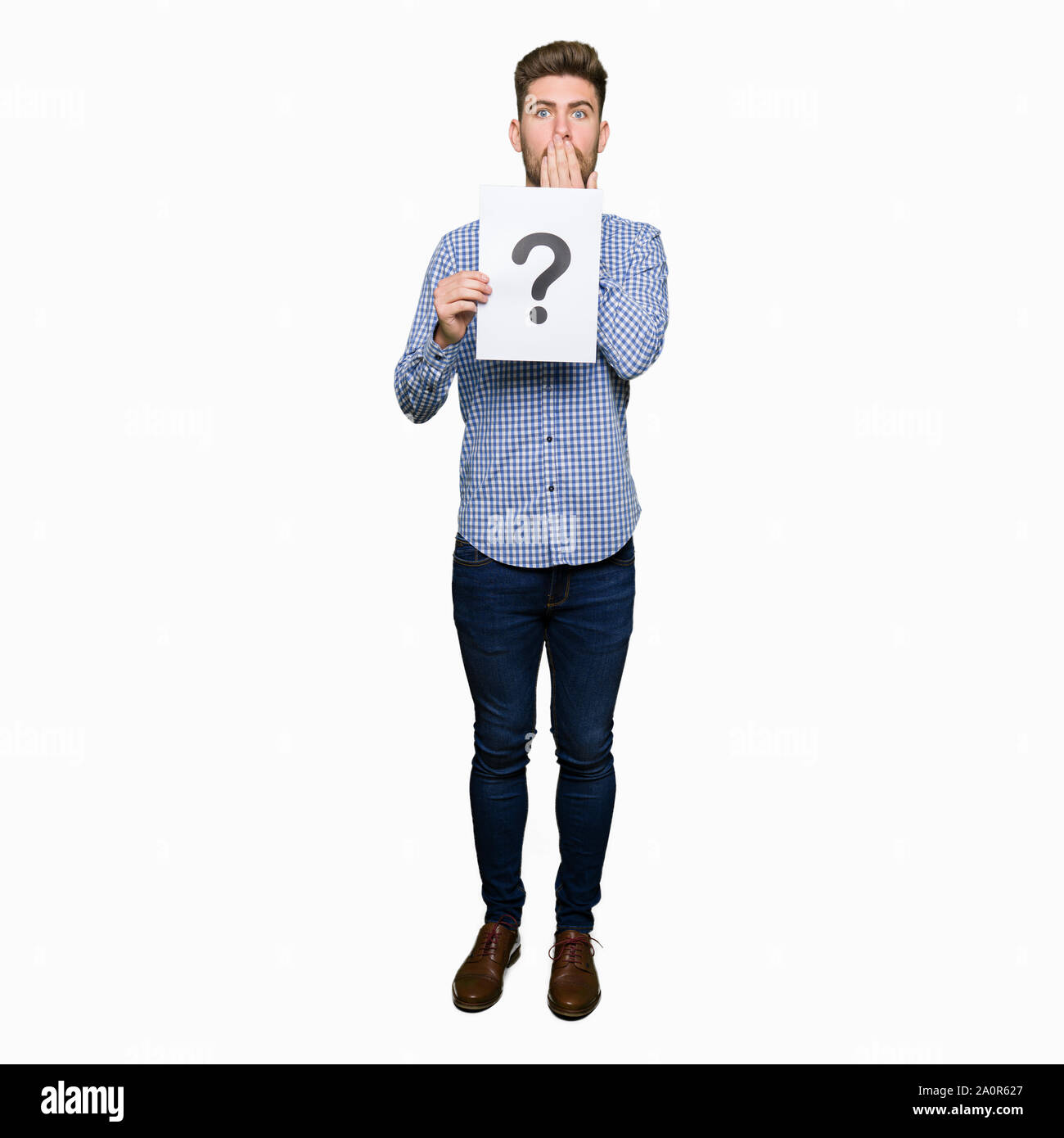 Hands holding sign question mark Cut Out Stock Images & Pictures - Alamy