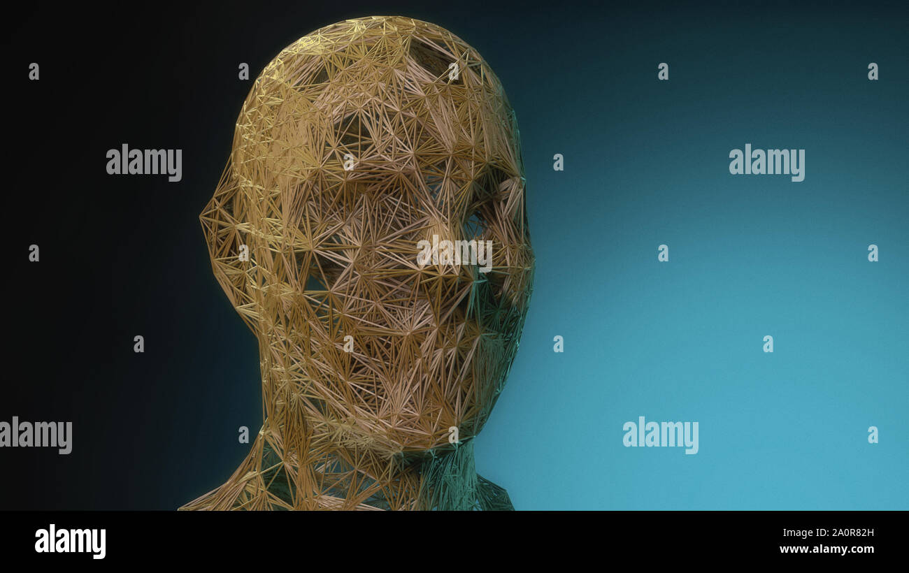 3d render. Head Human shattered portrait Stock Photo - Alamy