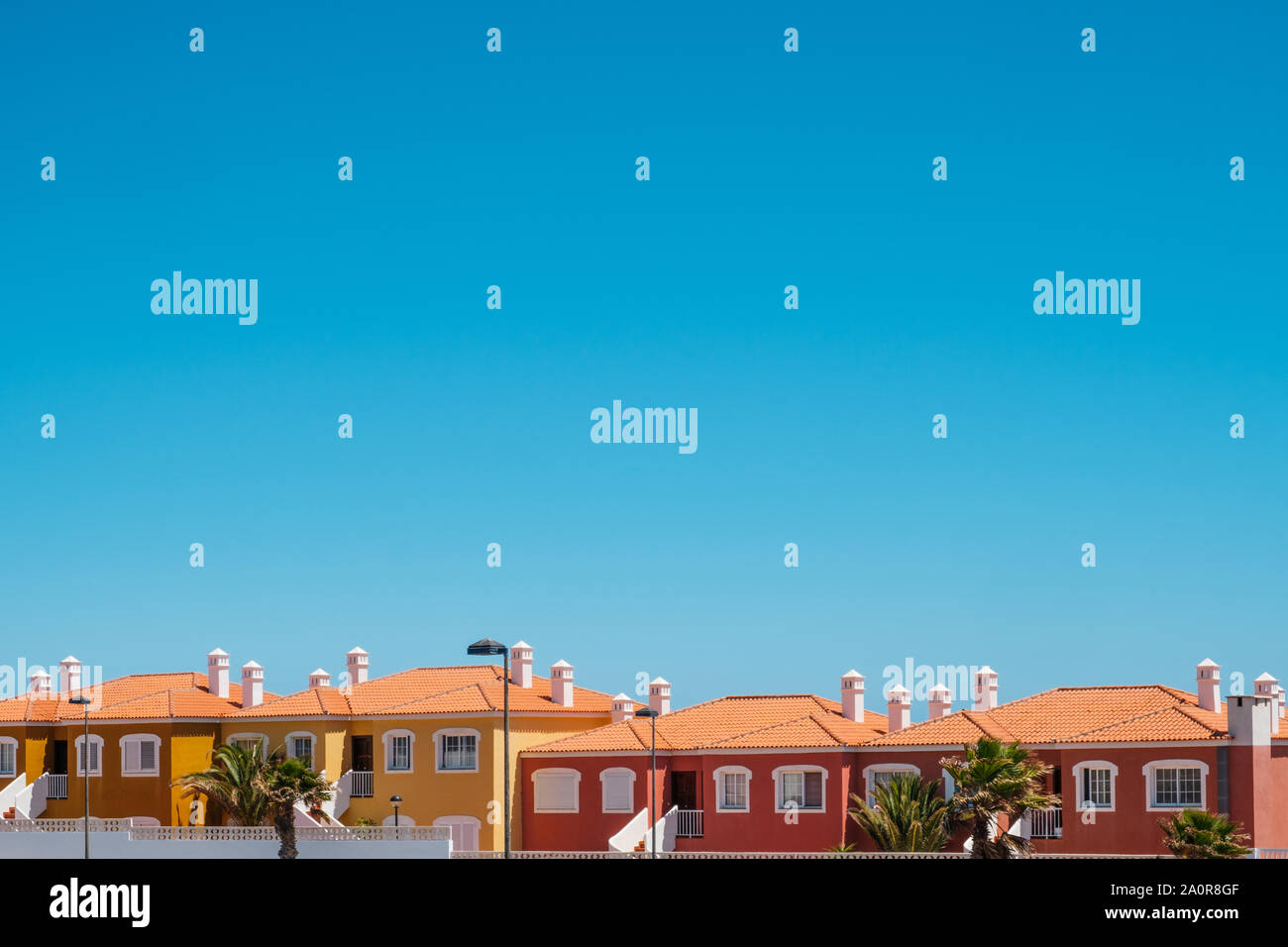 colorful houses, apartment homes, house exterior - real estate, Spain ...