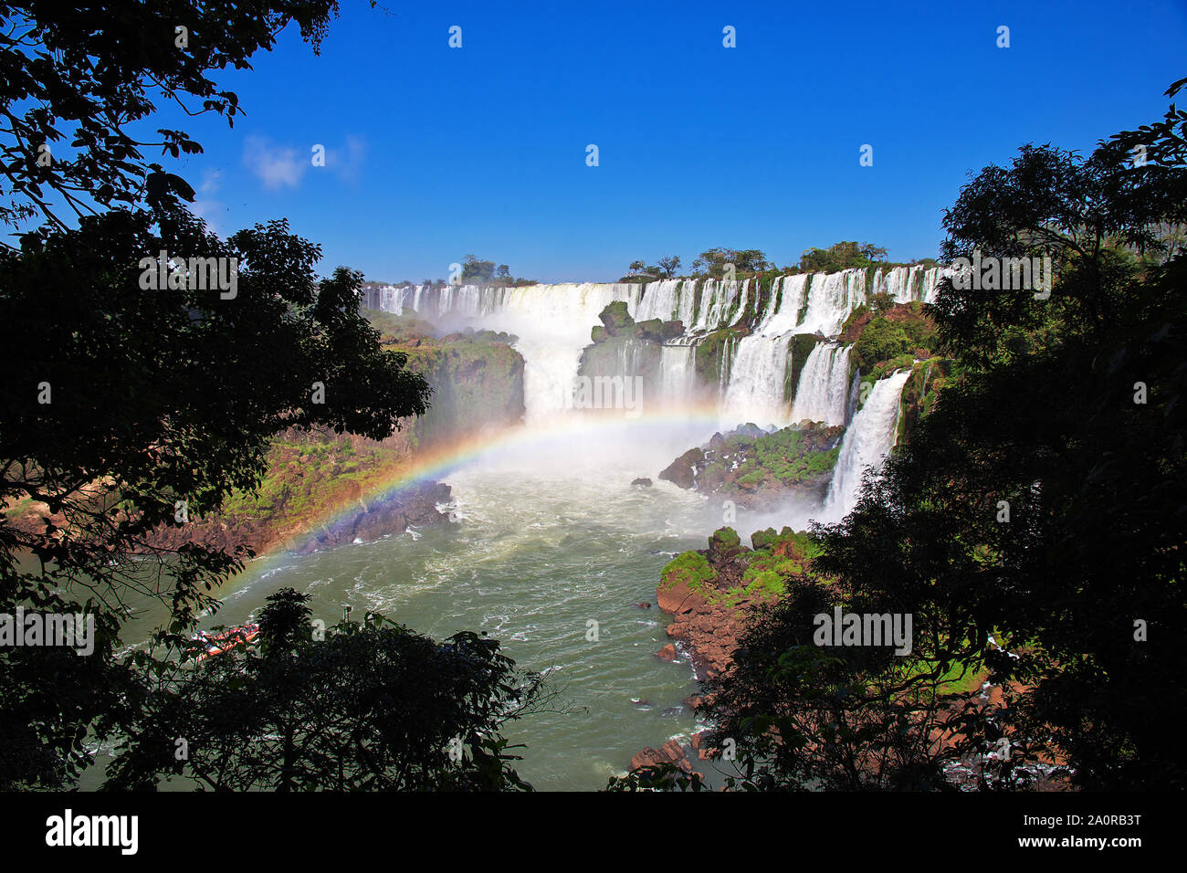 The rainbow on Iguazu falls in Argentina and Brazil Stock Photo - Alamy