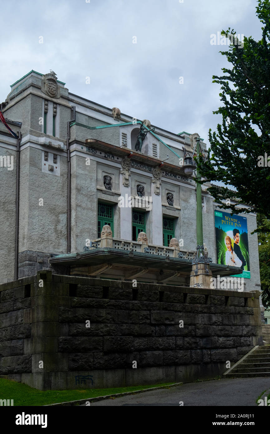 Bergen's old Opera House, the National Theatre building Stock Photo - Alamy