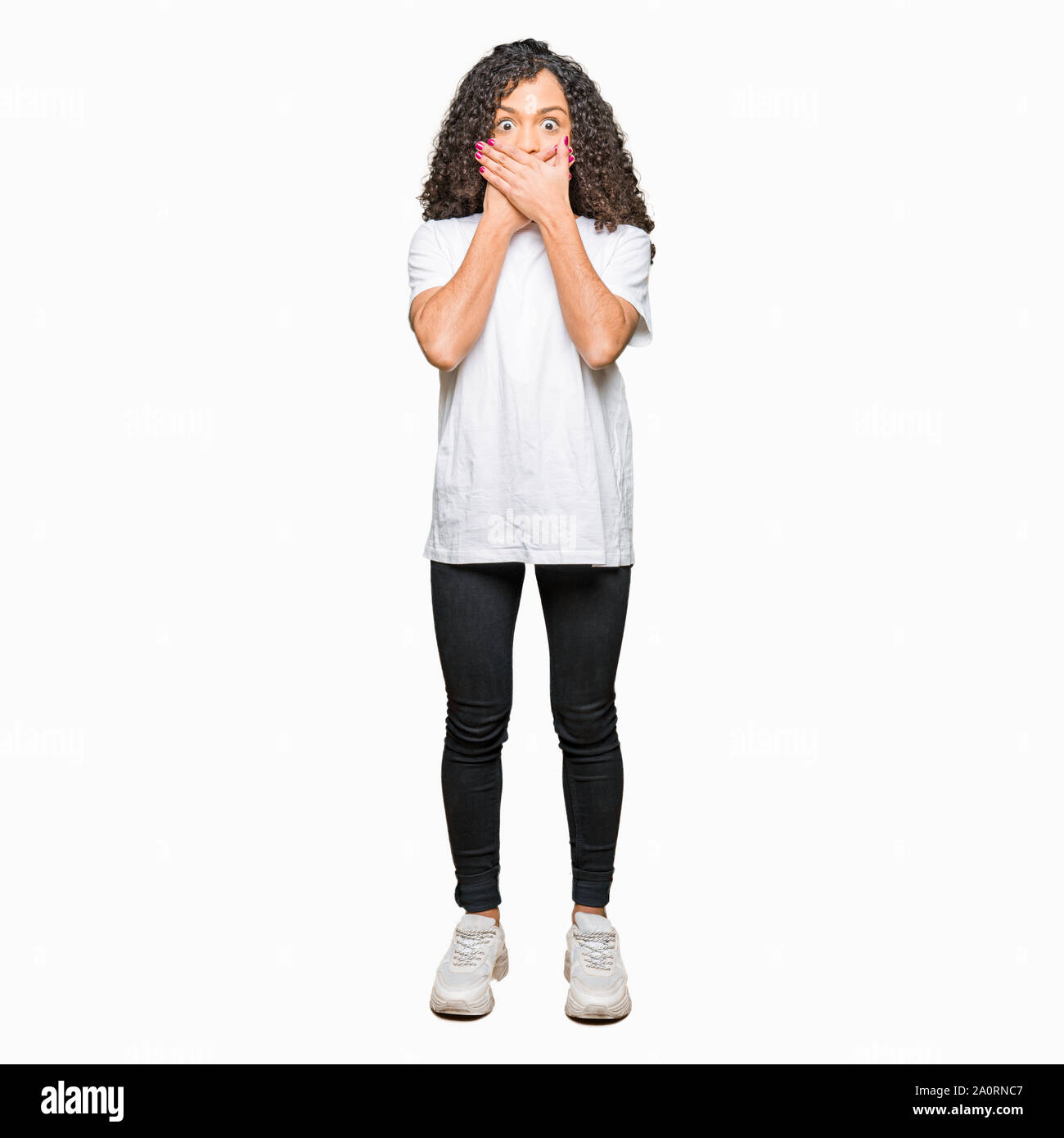 Shocked surprise embarrassed woman full hi-res stock photography and ...