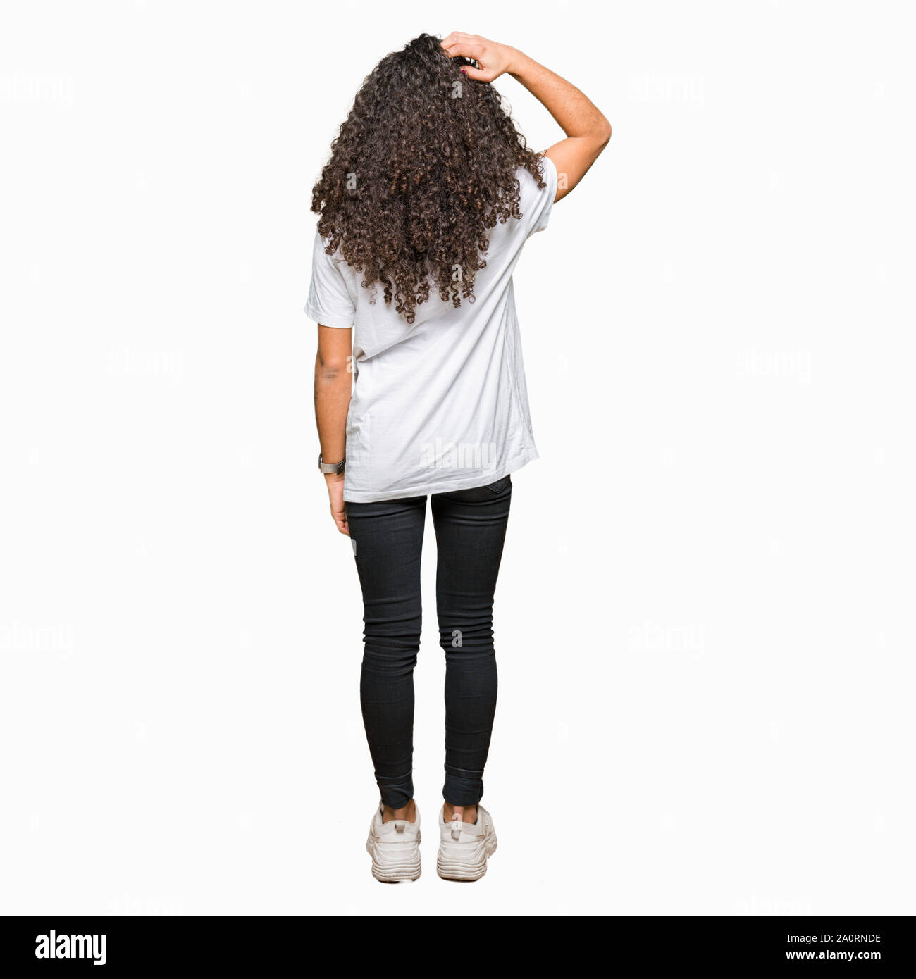 Girl hair curly rear view Cut Out Stock Images & Pictures - Alamy