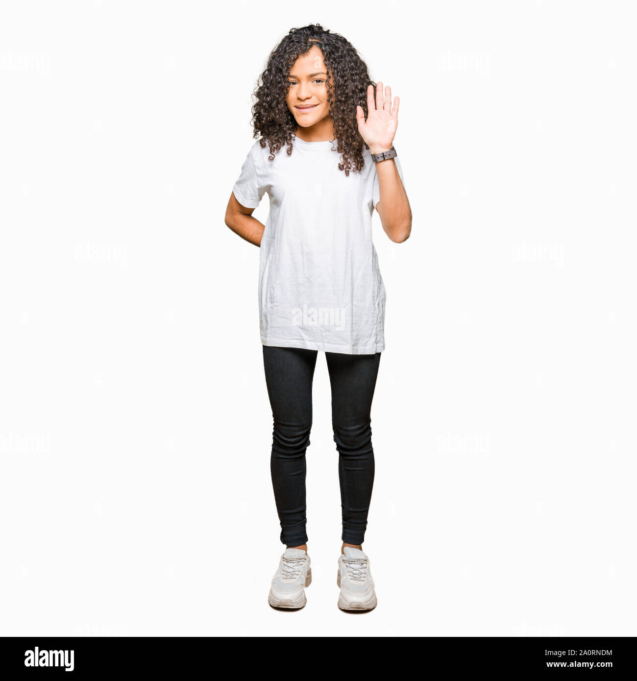 Waiving t shirt hi-res stock photography and images - Alamy