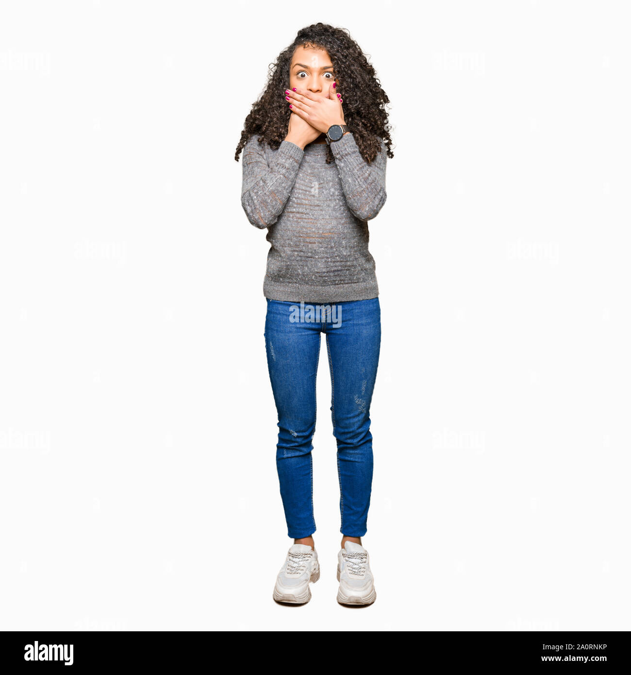Shocked surprise embarrassed woman full hi-res stock photography and ...