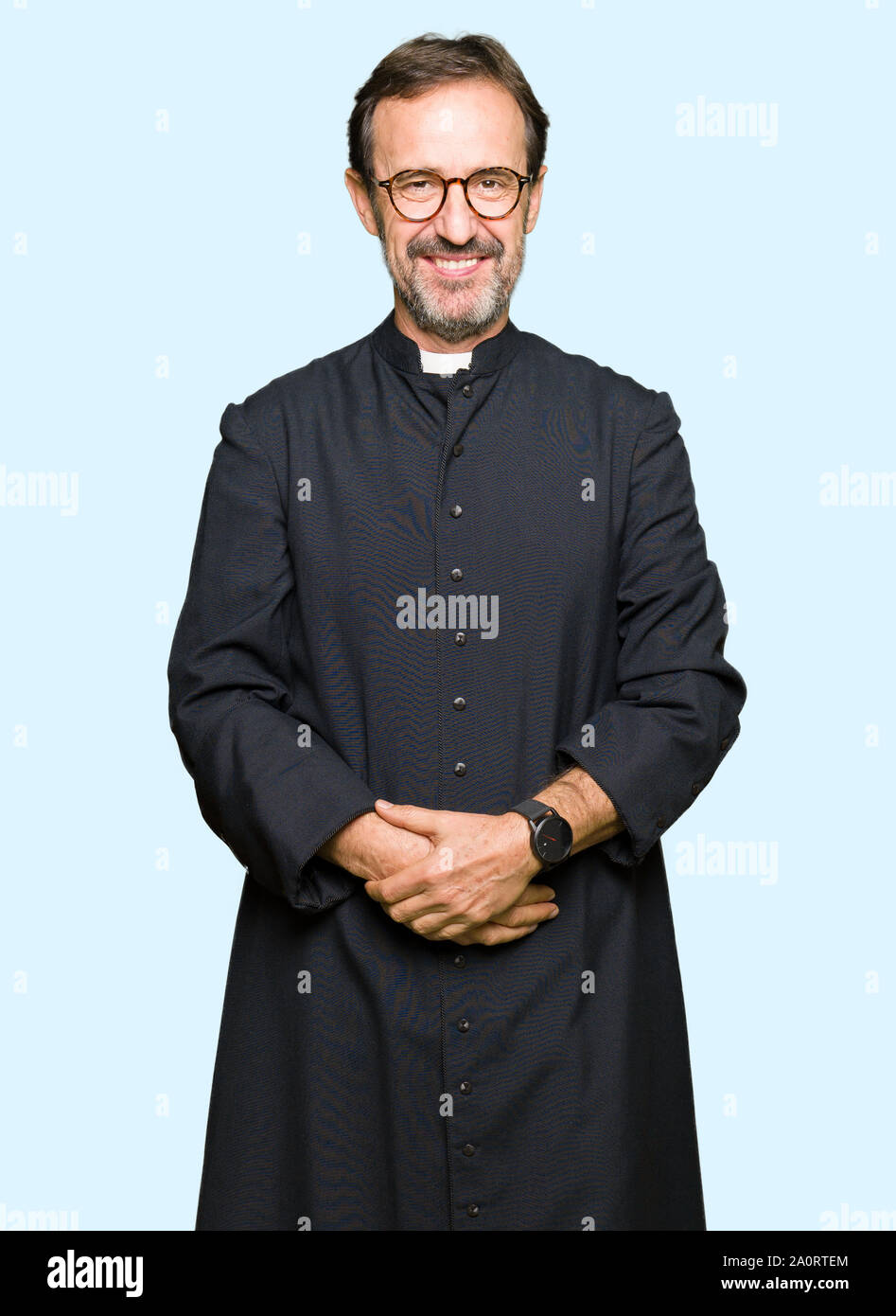 Joyful mature catholic priest beard hi-res stock photography and images ...