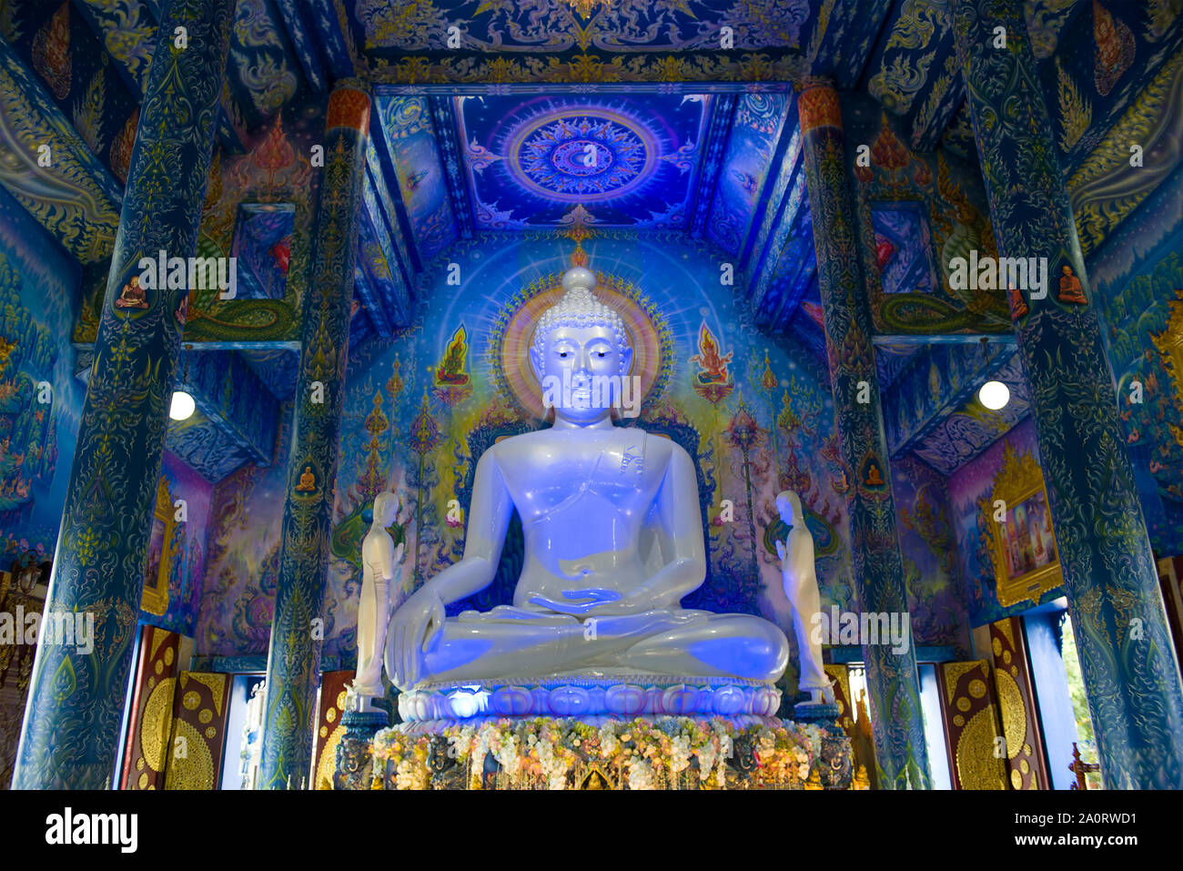 CHIANG RAY, THAILAND - DECEMBER 17, 2018: Sculpture of a sitting Buddha ...