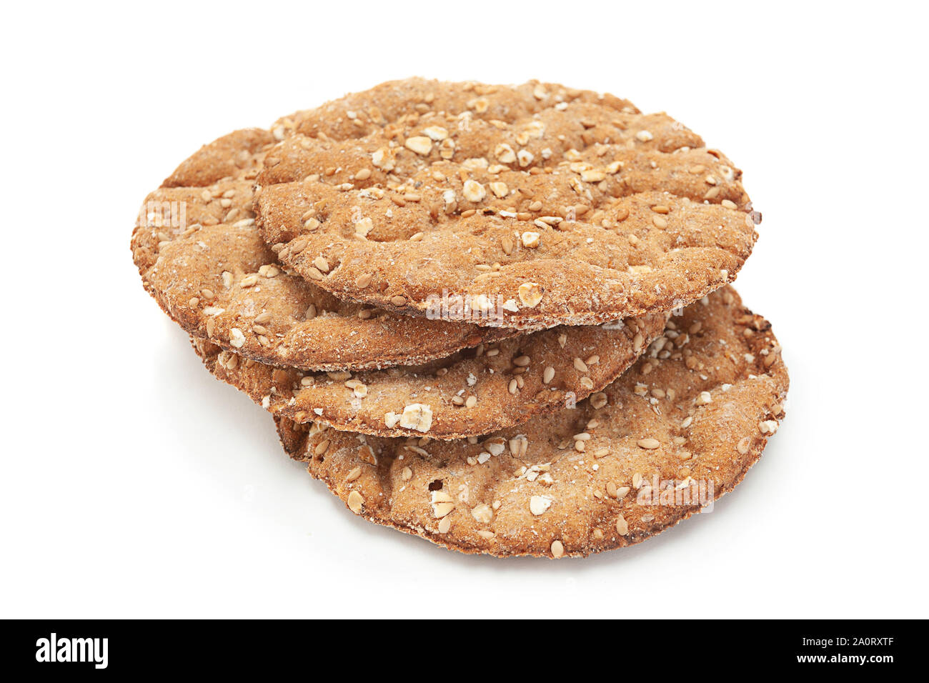 Whole grain rye crispbread isolated on white Stock Photo - Alamy