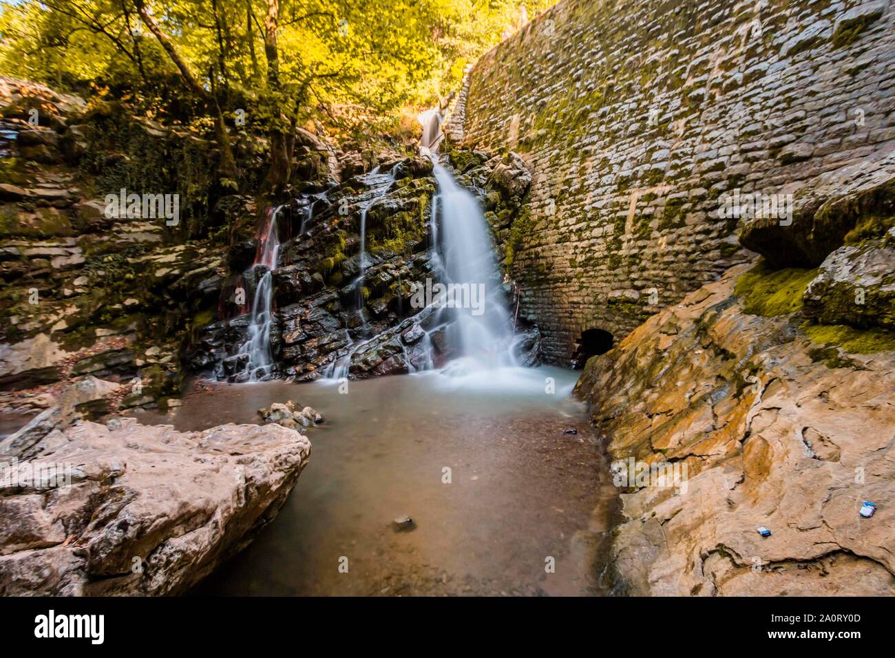Karasu mineral river waterfall, Sakarya, Turkey (Turkish Karasu Maden ...