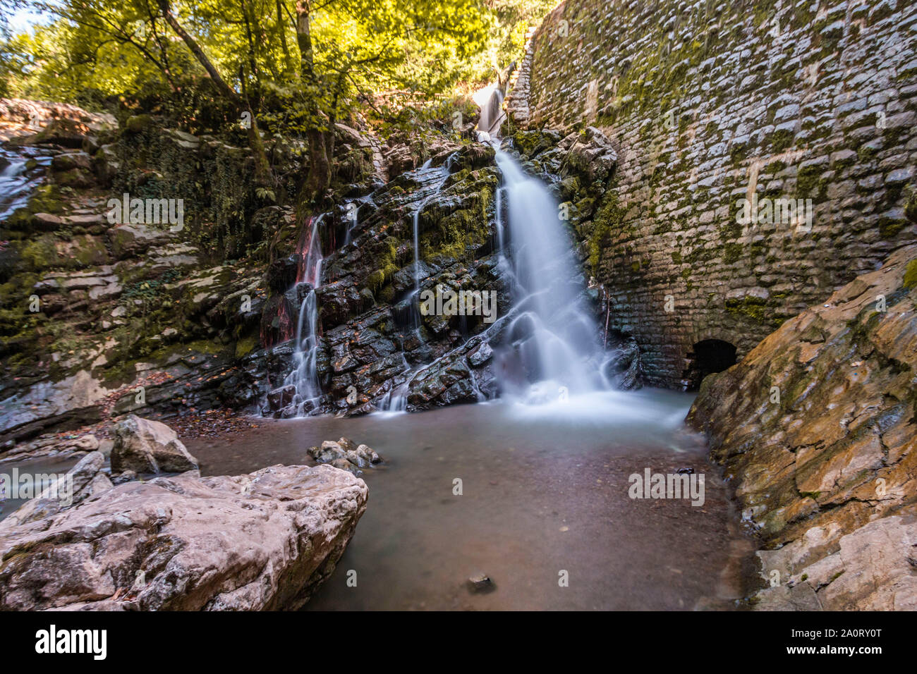 Karasu mineral river waterfall, Sakarya, Turkey (Turkish Karasu Maden ...