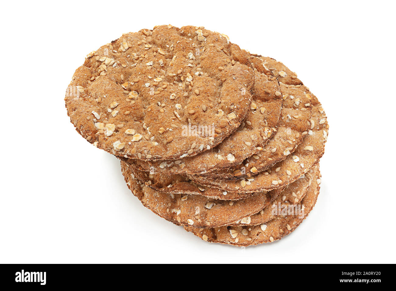 Whole grain rye crispbread isolated on white Stock Photo - Alamy