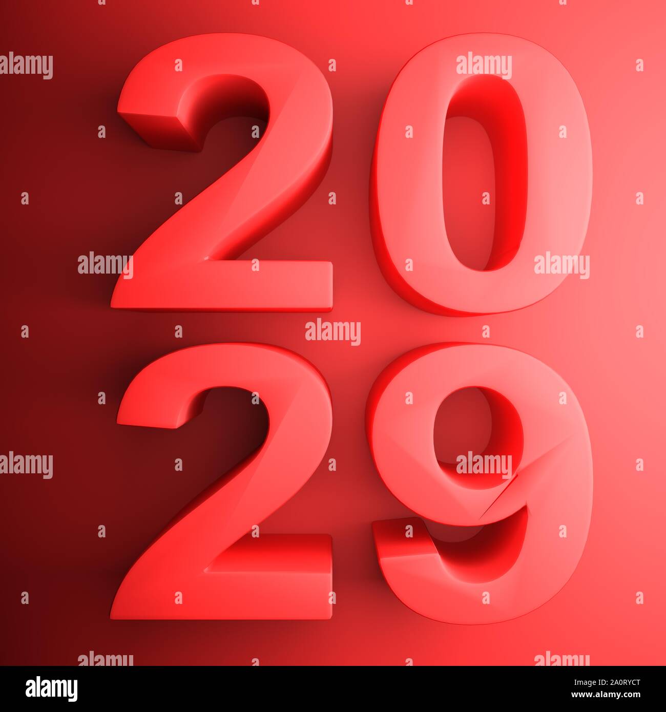 2029 red square icon - 3D rendering illustration Stock Photo - Alamy