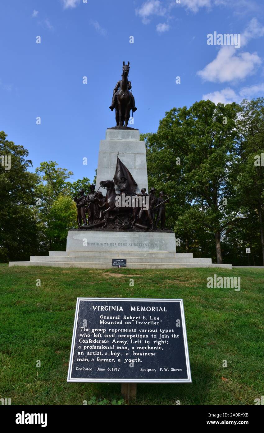 Gettysburg Virginia memorial the site of the battle that took place ...
