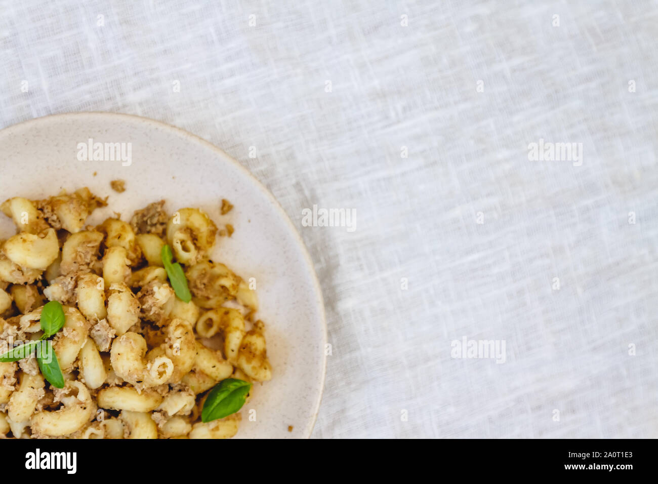 traditional soviet russian pasta dish, vermicelli, navy pasta, with ...