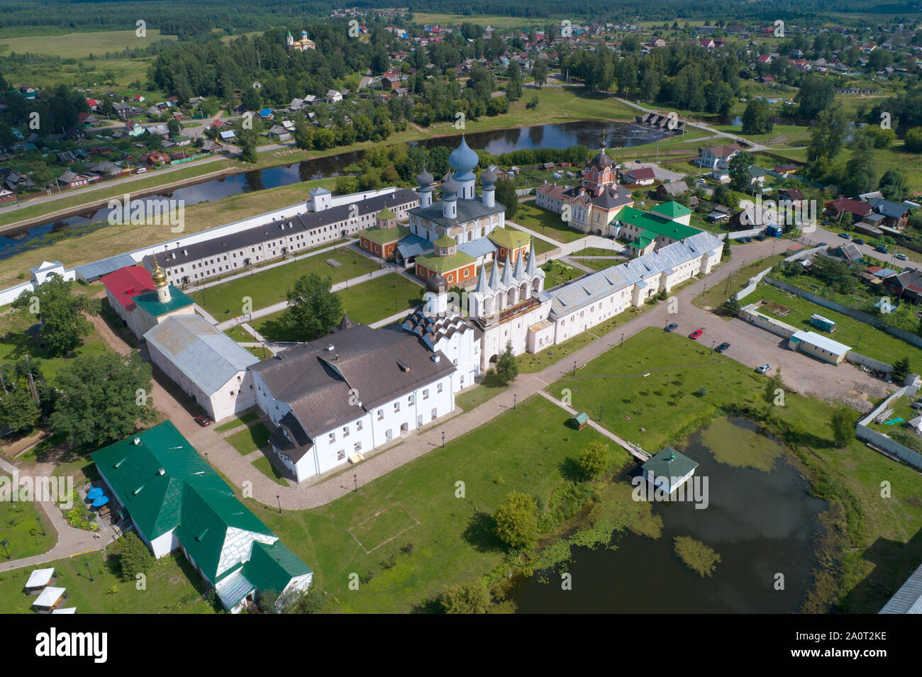 Aerial view tikhvin assumption monastery hi-res stock photography and ...