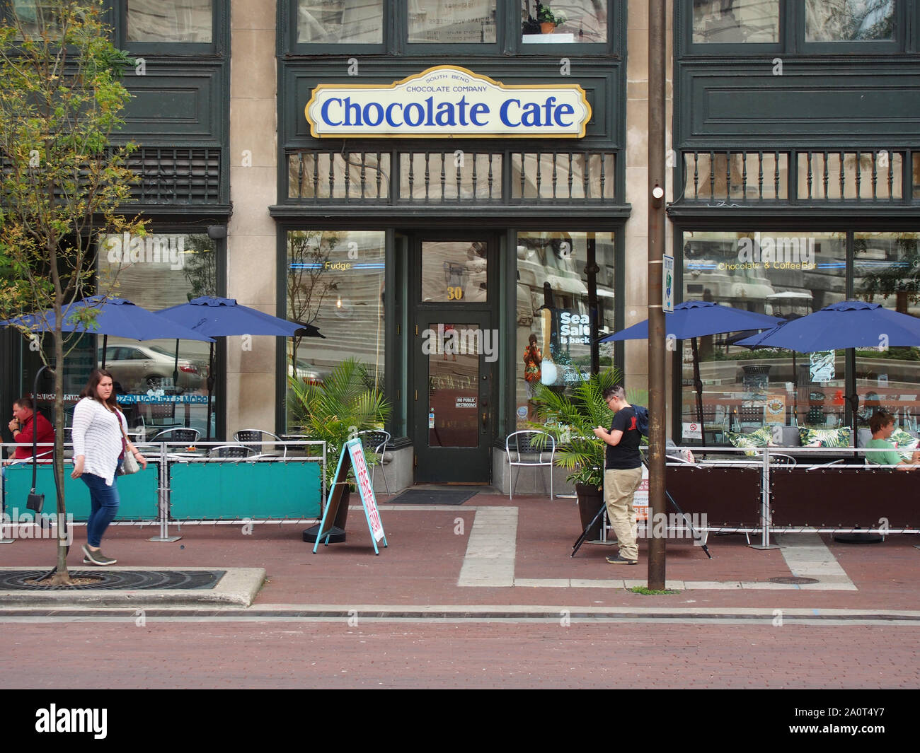 The Chocolate Cafe along Monument Circle, Indianapolis, Indiana, USA ...